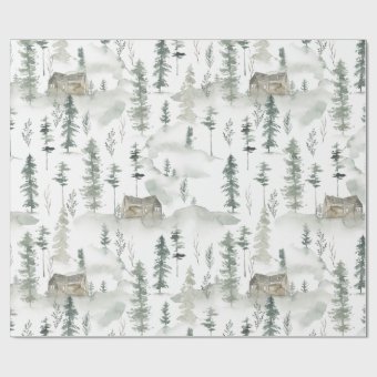 Gift Wrapping Paper Rustic Forest Mountain Cabin | Zazzle