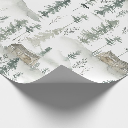 Gift Wrapping Paper Rustic Forest Mountain Cabin | Zazzle