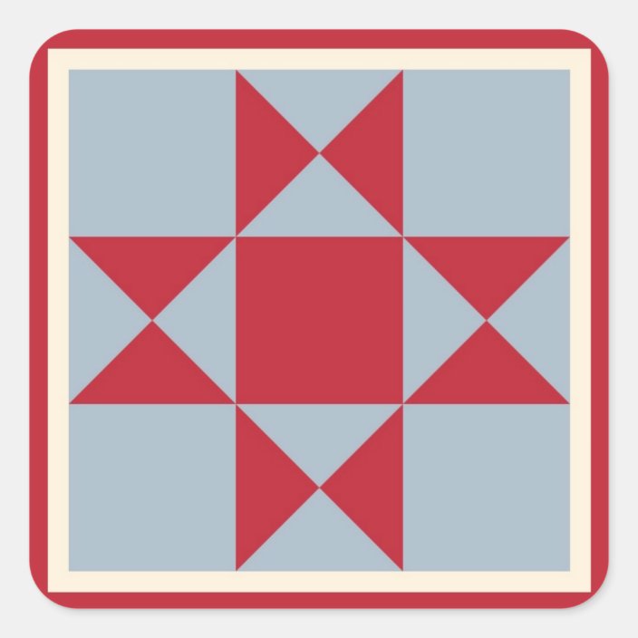 Gift Wrapping Supplies - Ohio Star Quilt Block Square Sticker | Zazzle.com