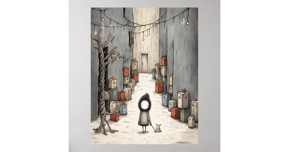 Gifts Alley Illustration Poster | Zazzle