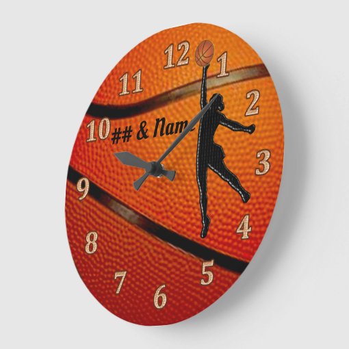 Gifts for Girl Basketball Players Basketball Clock | Zazzle