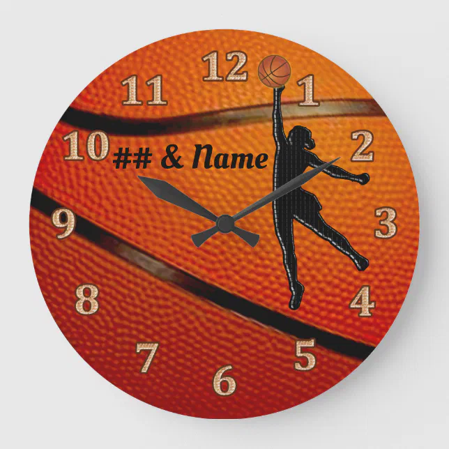 Gifts for Girl Basketball Players Basketball Clock | Zazzle