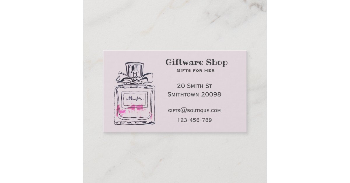 Giftware or online gift shop perfume bottle business card | Zazzle