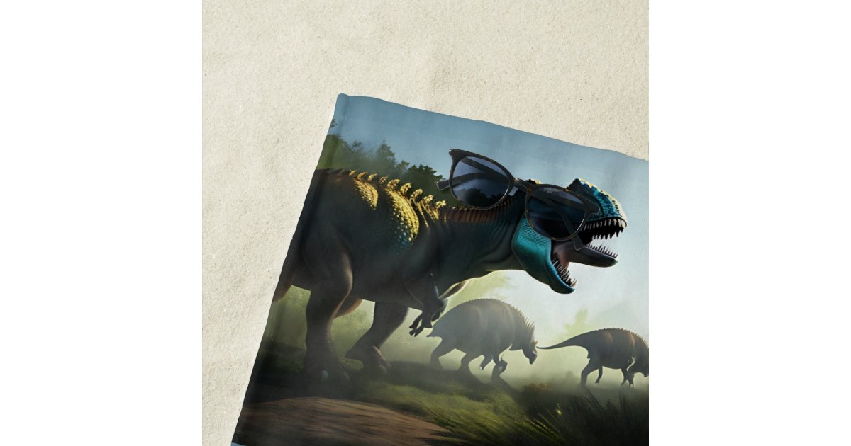 Giganotosaurus Dinosaurs Prowling, Beach Towel | Zazzle