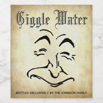 Giggle Water and Your Text Wine Label | Zazzle