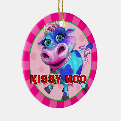 "GiggleBellies" Kissy Moo the Cow Ornament | Zazzle