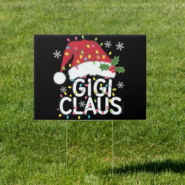 Gigi Claus Christmas Lights Pajama Family Matching Sign | Zazzle