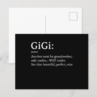 Gigi Definition T Women Gigi Gift Grandma Birthday Invitation Postcard ...