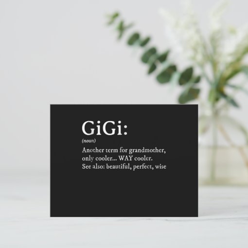 Gigi Definition T Women Gigi Gift Grandma Birthday Invitation Postcard ...