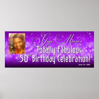 Gigi's Bombshell Bling Sparkle Banner 40.5 x 16.5 Poster | Zazzle