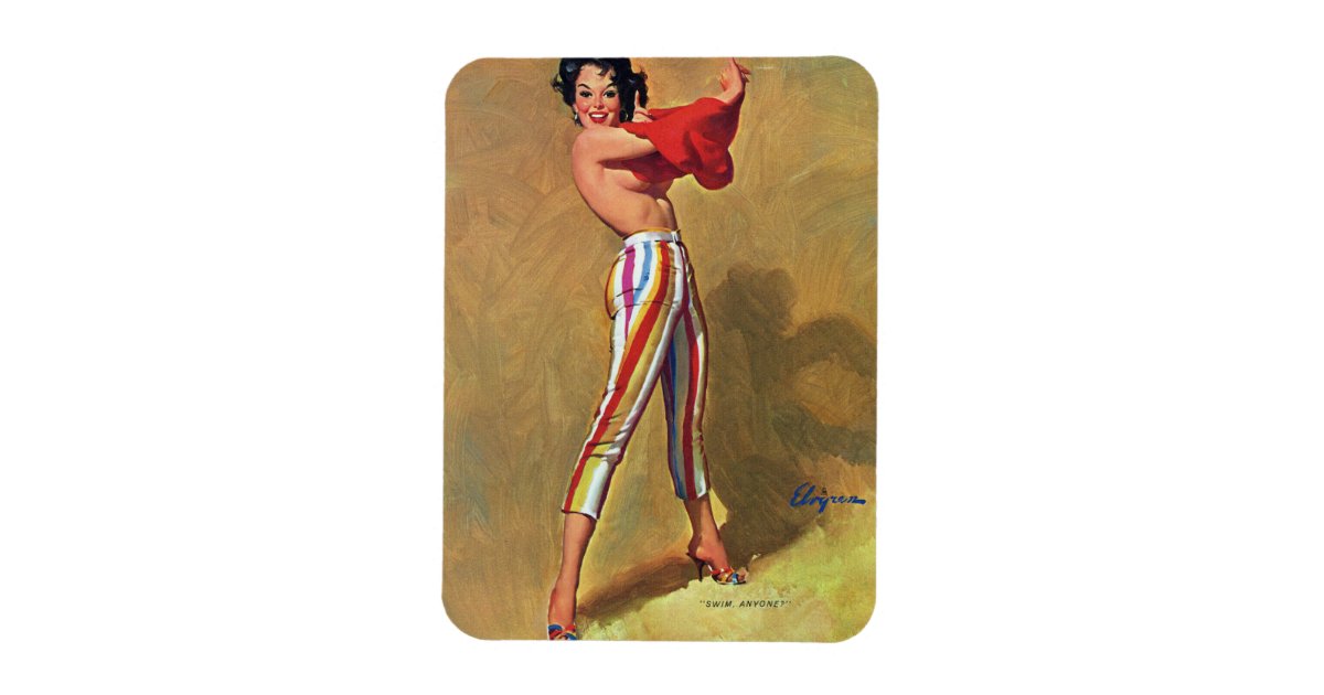 Gil Elvgren ♡ Vintage Pin Up Girl ♡ Magnet Zazzle