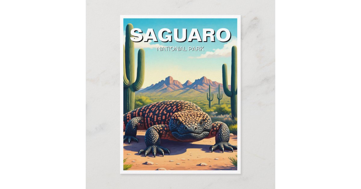 Gila Monster Saguaro National Park Souvenir Postcard | Zazzle
