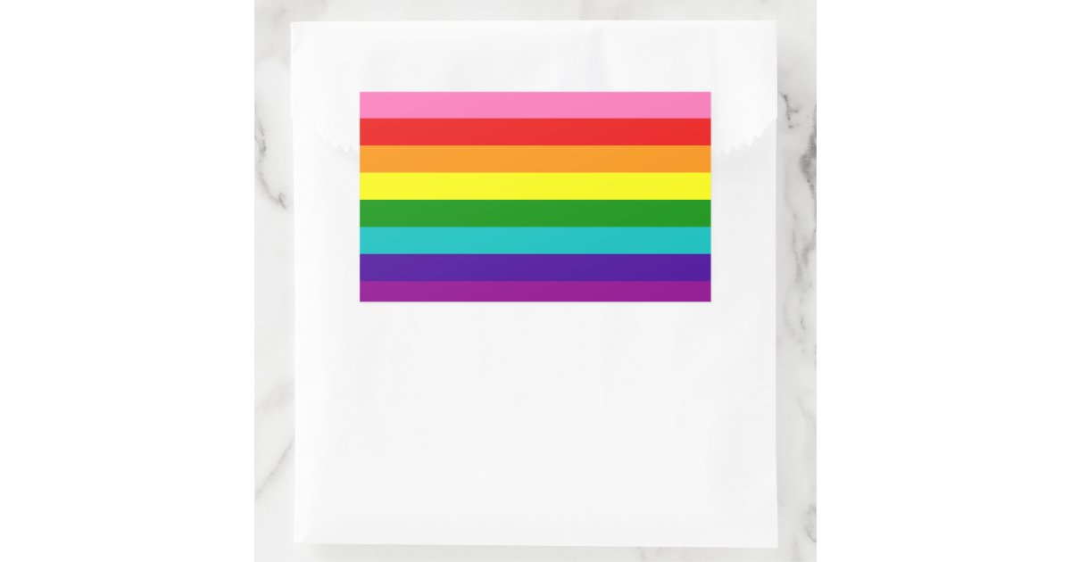 Gilbert Baker Gay Pride Flag Rainbow Stripe Rectangular Sticker | Zazzle