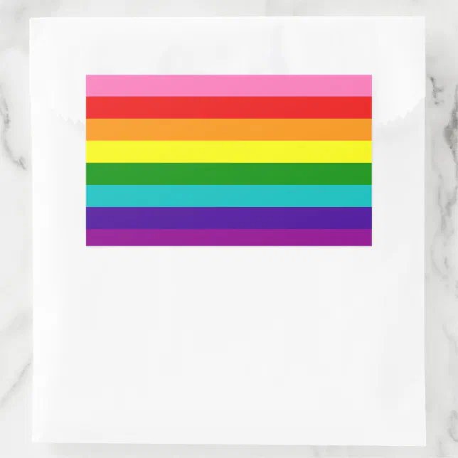 Gilbert Baker Gay Pride Flag Rainbow Stripe Rectangular Sticker | Zazzle
