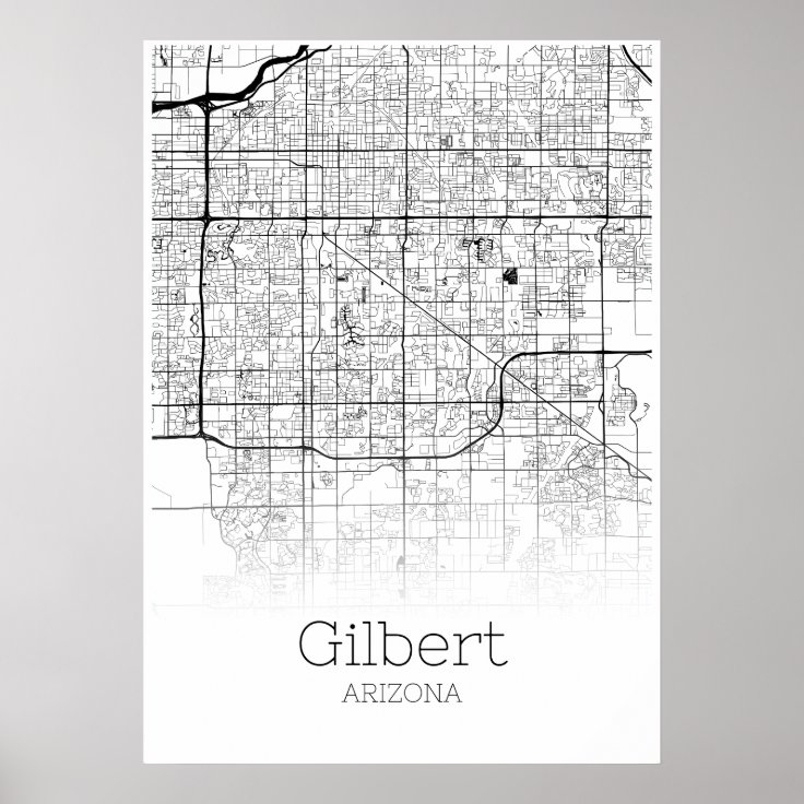 Gilbert Map - Arizona - City Map Poster | Zazzle
