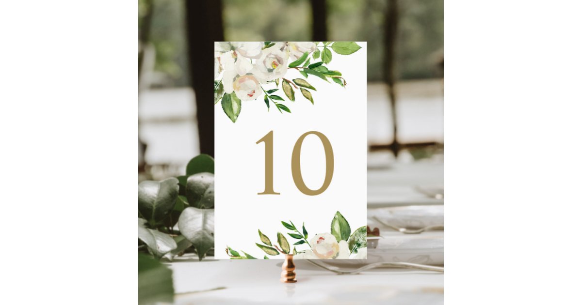 Gilded Blooms Floral Wedding Table Numbers | Zazzle