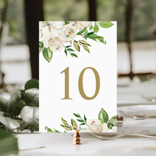Gilded Blooms Floral Wedding Table Numbers | Zazzle