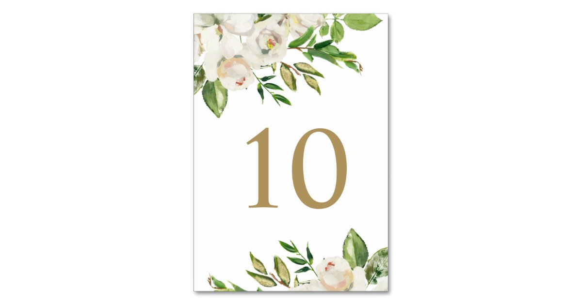 Gilded Blooms Floral Wedding Table Numbers | Zazzle