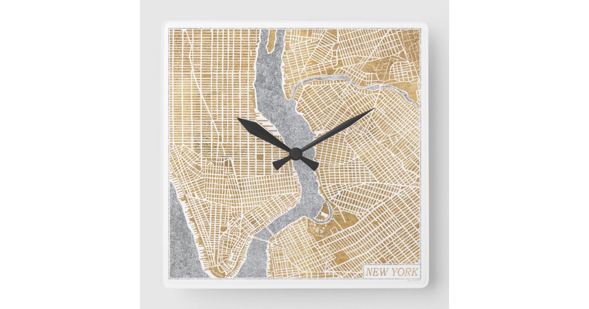 Gilded City Map Of New York | Zazzle
