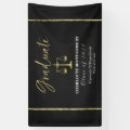 Gilded Dark Chalkboard Law School Graduation Party Banner | Zazzle