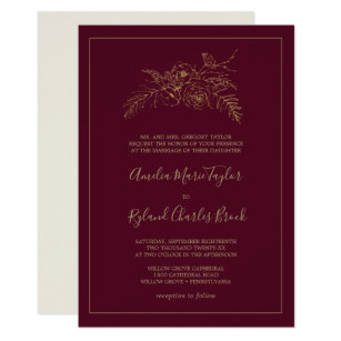 Wine Colored Wedding Invitations | Zazzle