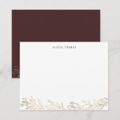 Gilded gold botanical personalized Stationery Note Card | Zazzle