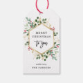 Gilded Greenery on White | Merry Christmas Gift Tags | Zazzle