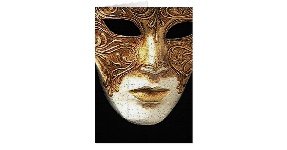 Gilded Mask Greeting Card | Zazzle