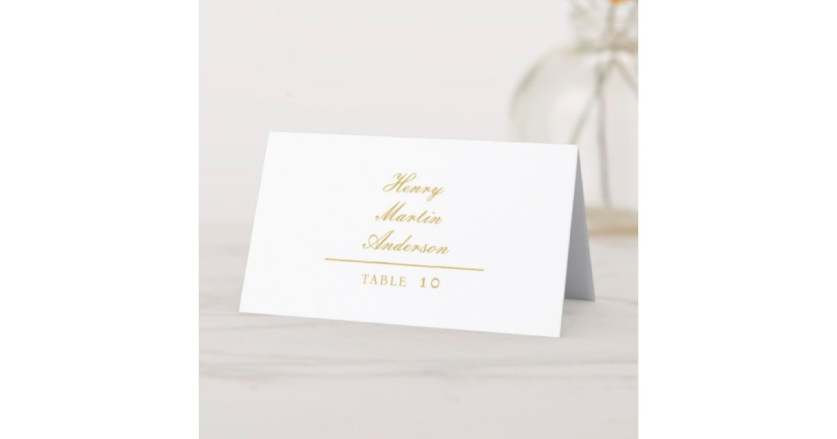Gilded Monogram Wedding Table Number Place Card | Zazzle