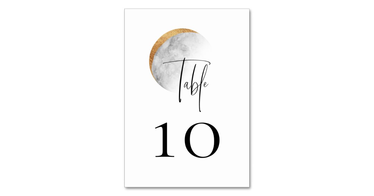 Gilded Moon Wedding Table Number | Zazzle