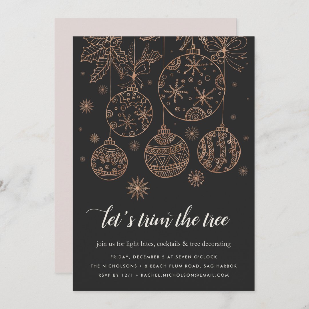 Gilded | Tree Trimming Holiday Party Invitation | Zazzle