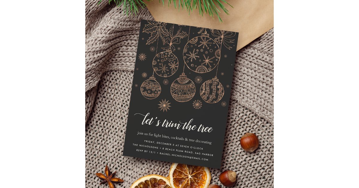 Gilded | Tree Trimming Holiday Party Invitation | Zazzle