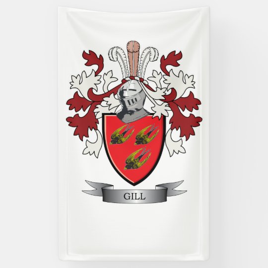 Gill Family Crest Coat of Arms Banner | Zazzle.com