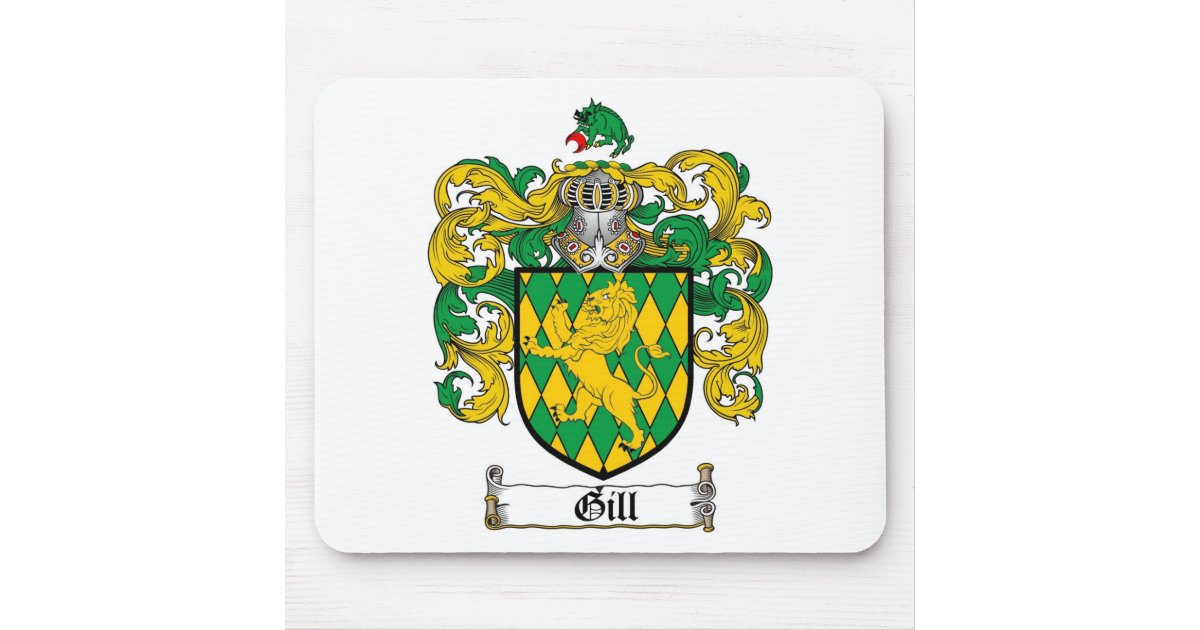 GILL FAMILY CREST - GILL COAT OF ARMS MOUSE PAD | Zazzle