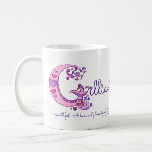 Gillian name meaning decorative G monogram mug | Zazzle
