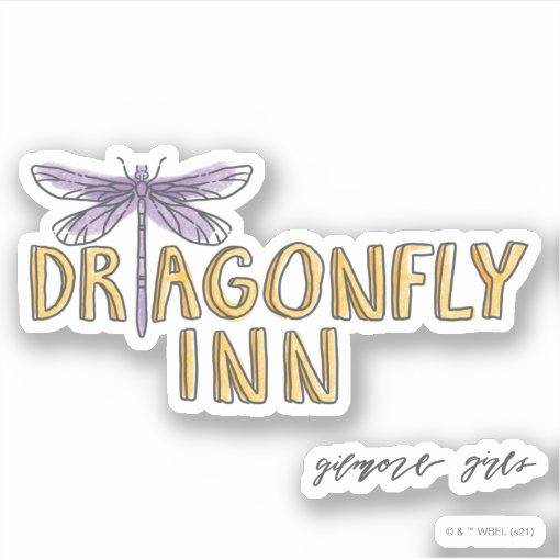 Gilmore Girls | Dragonfly Inn Watercolor Logo Sticker | Zazzle
