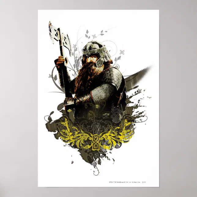GIMLI™ With Ax Vector Collage Poster | Zazzle