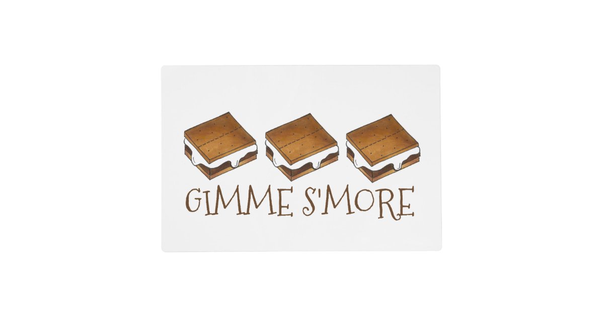 Gimme S'more Marshmallow Campfire S'mores Camp Placemat | Zazzle