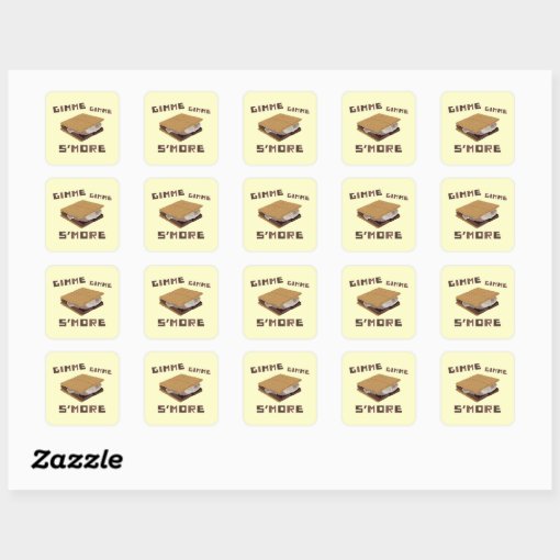 Gimme S'more Square Sticker | Zazzle