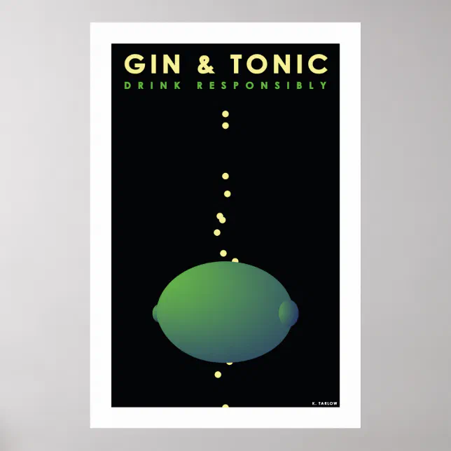 Gin & Tonic (Large Archival Paper Poster) Poster | Zazzle