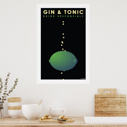 Gin & Tonic (Large Archival Paper Poster) Poster | Zazzle