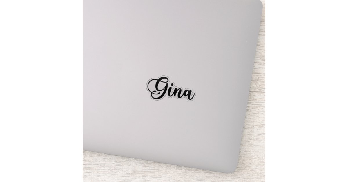 Gina Name - Handwritten Calligraphy Sticker | Zazzle