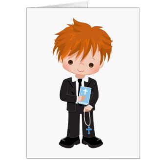 Ginger Boy First Holy Communion Congratulations Card | Zazzle
