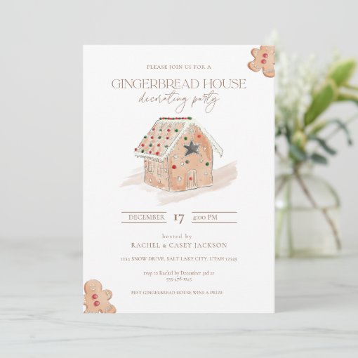 Ginger Bread House Decorating Party Invitation | Zazzle