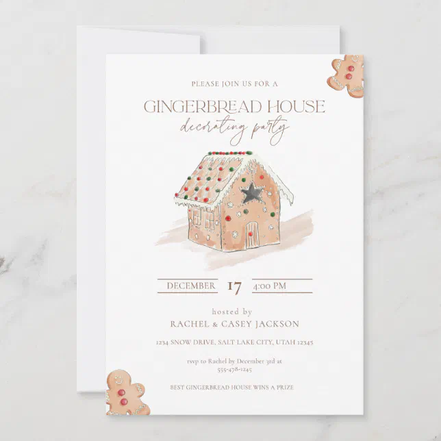Ginger Bread House Decorating Party Invitation | Zazzle