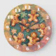 Ginger breadman Christmas Pattern Large Clock | Zazzle