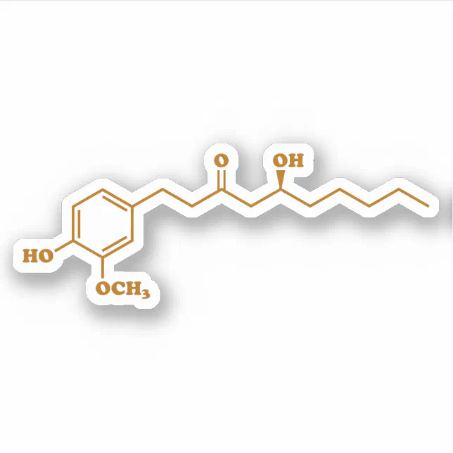 Ginger Gingerol Molecule Chemical Formula Sticker | Zazzle
