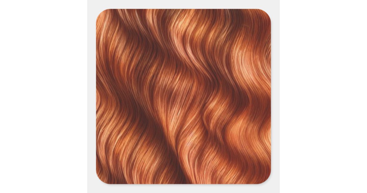 Ginger Hair Background Square Sticker | Zazzle