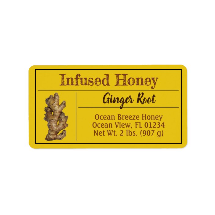 Ginger Infused Honey Jar Product Label | Zazzle.com