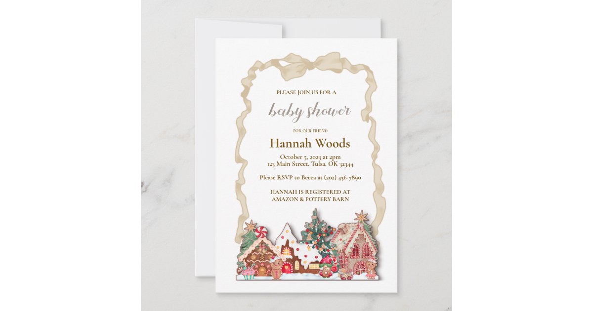 Gingerbread Baby Shower Invitation | Zazzle